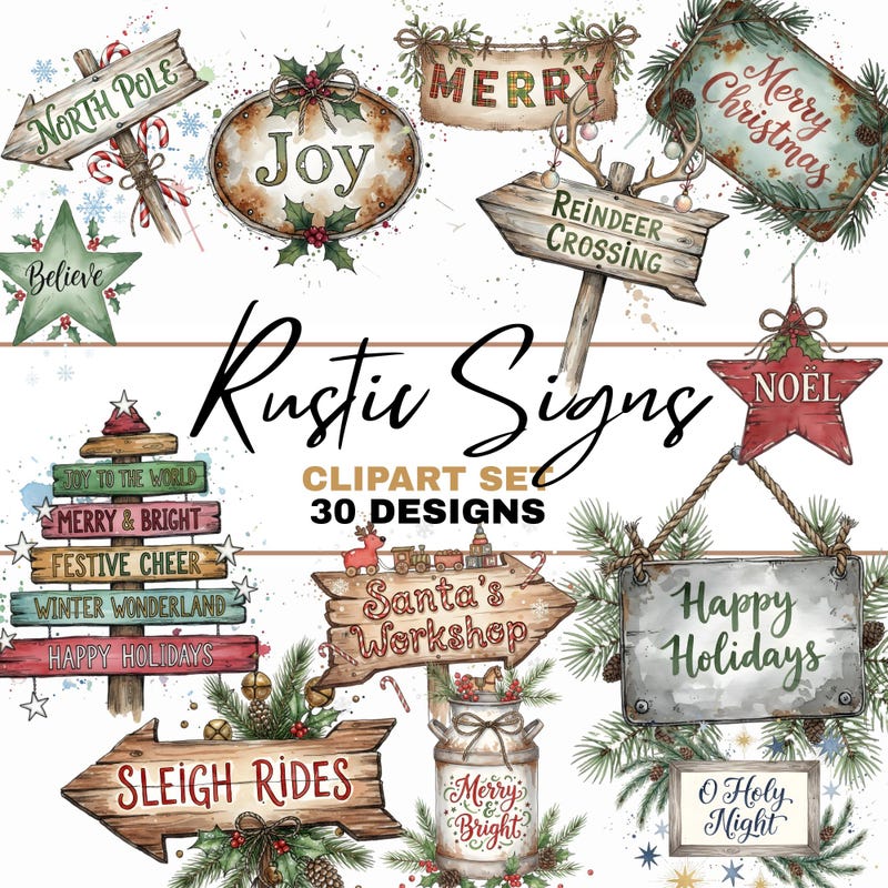 Rustic Holiday Sign - Etsy