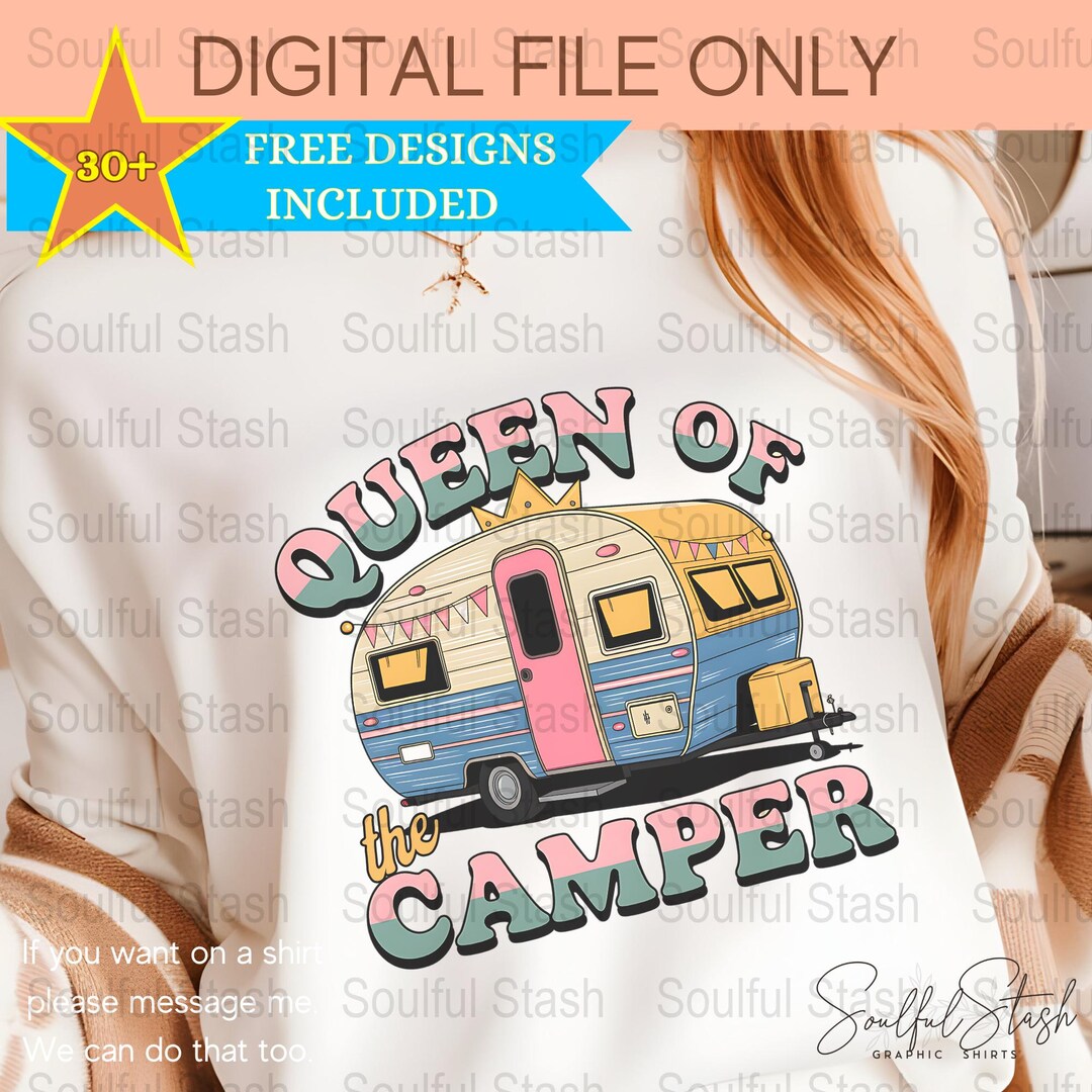 PNG Digital Download, Queen Camper, RV Sublimation Design, Gift Idea ...