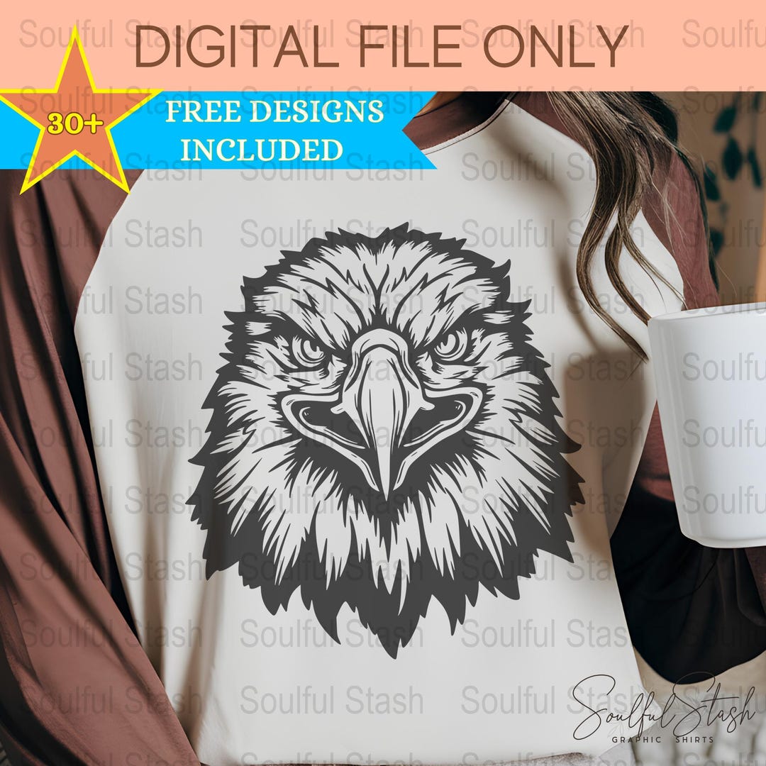 Eagle Head SVG, American Dxf PNG, Patriotic Digital Download T-shirts ...