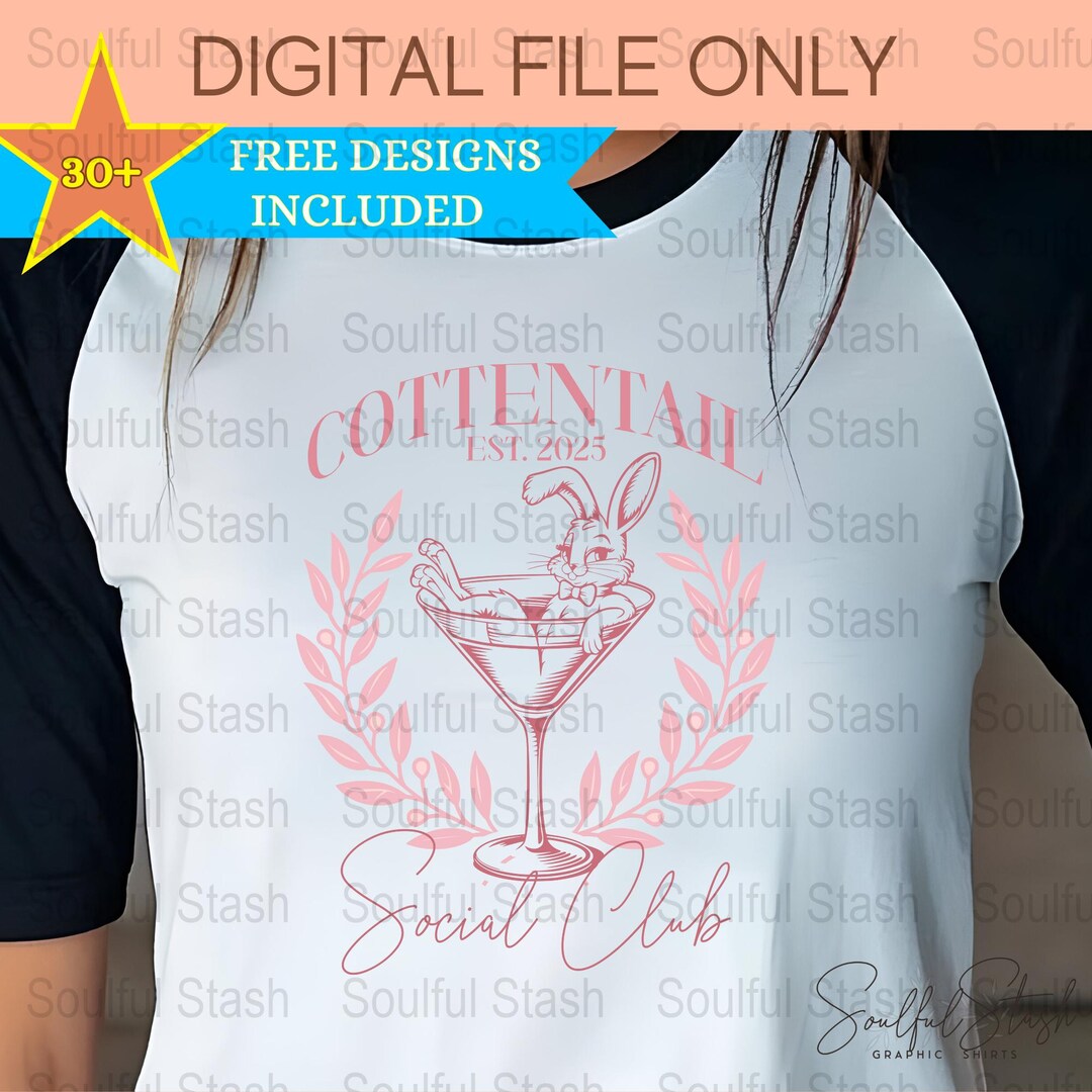 Cottentail Social Club PNG, Digital Download, Easter Bunny Design ...