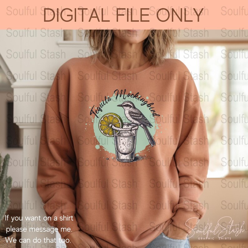 Tequila Mockingbird Sublimation Design, Drinking Pun Shirt Graphic ...