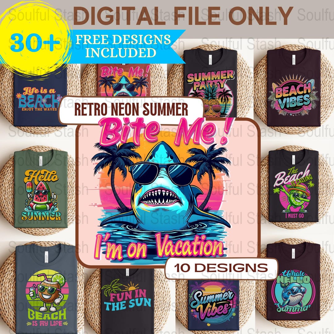 70s Retro Neon Summer PNG, Hello Summer Sublimation Design, Vacation ...