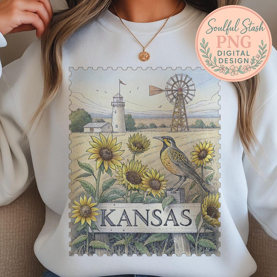 Kansas State Stamp PNG, Tshirt Design, Shirt Graphic, Sublimation ...