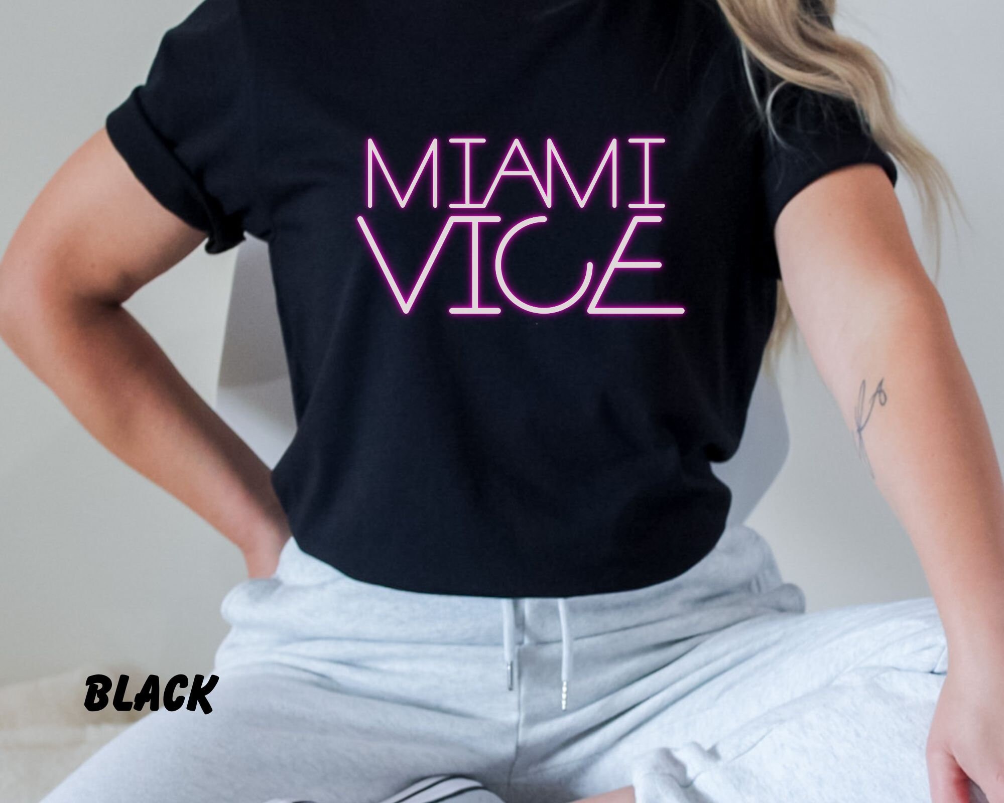Miami Vice Shirt, Neon, Miami Vice, 80's Shirt, Neon Pink, TV Show, - Etsy