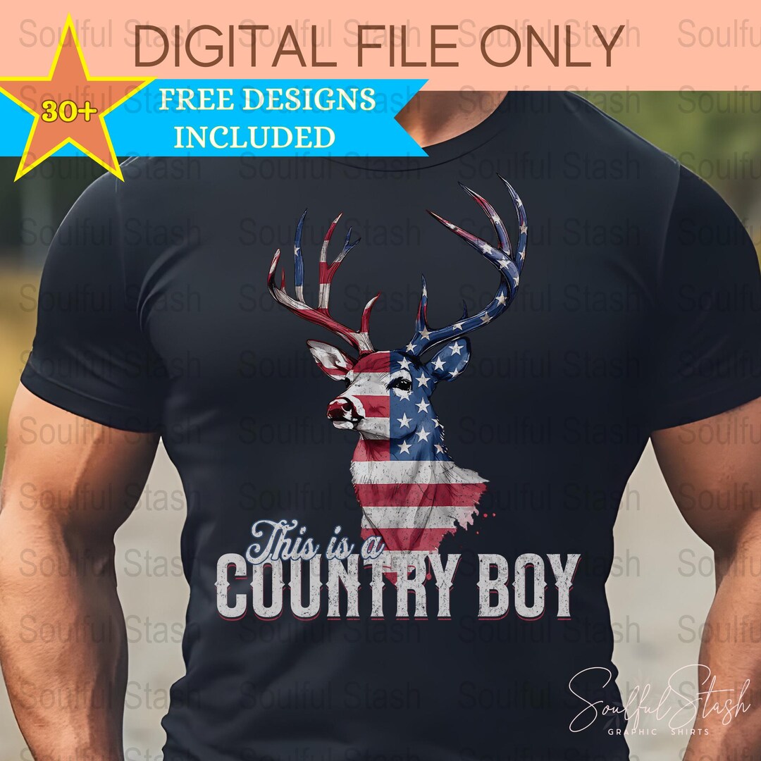 Country Boy PNG, Hunting Digital Download, Whitetail Sublimation Design ...