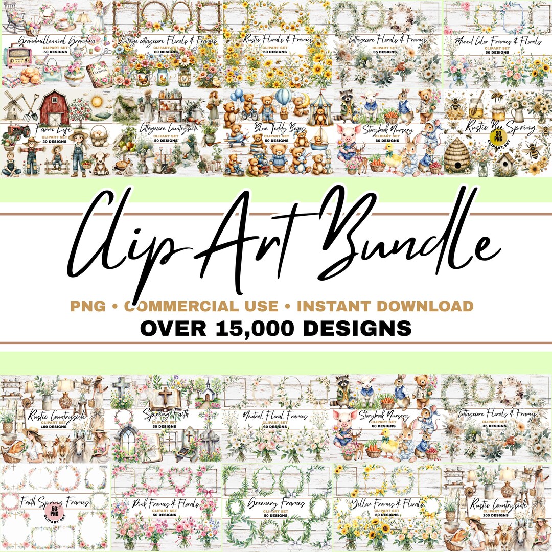 15,000+ Whole Shop Clipart Bundle Includes PNG Graphics for Designers ...