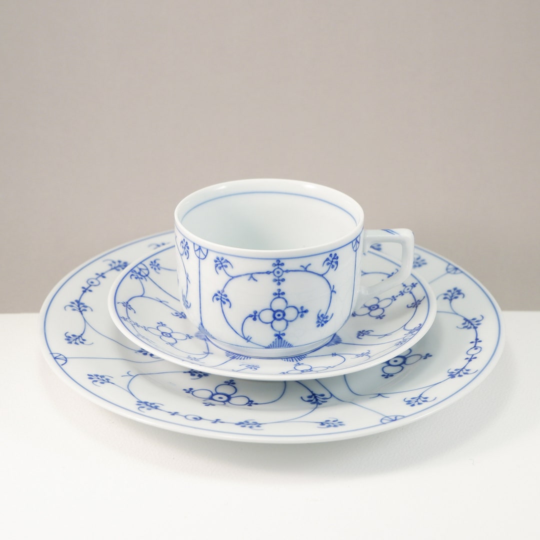 Antique Saxon Blue Breakfast Trio, Schumann, Bavaria, Germany, 1920 ...