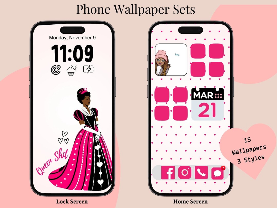 Black Queen Phone Wallpaper, Screensaver, Phone Background - Etsy