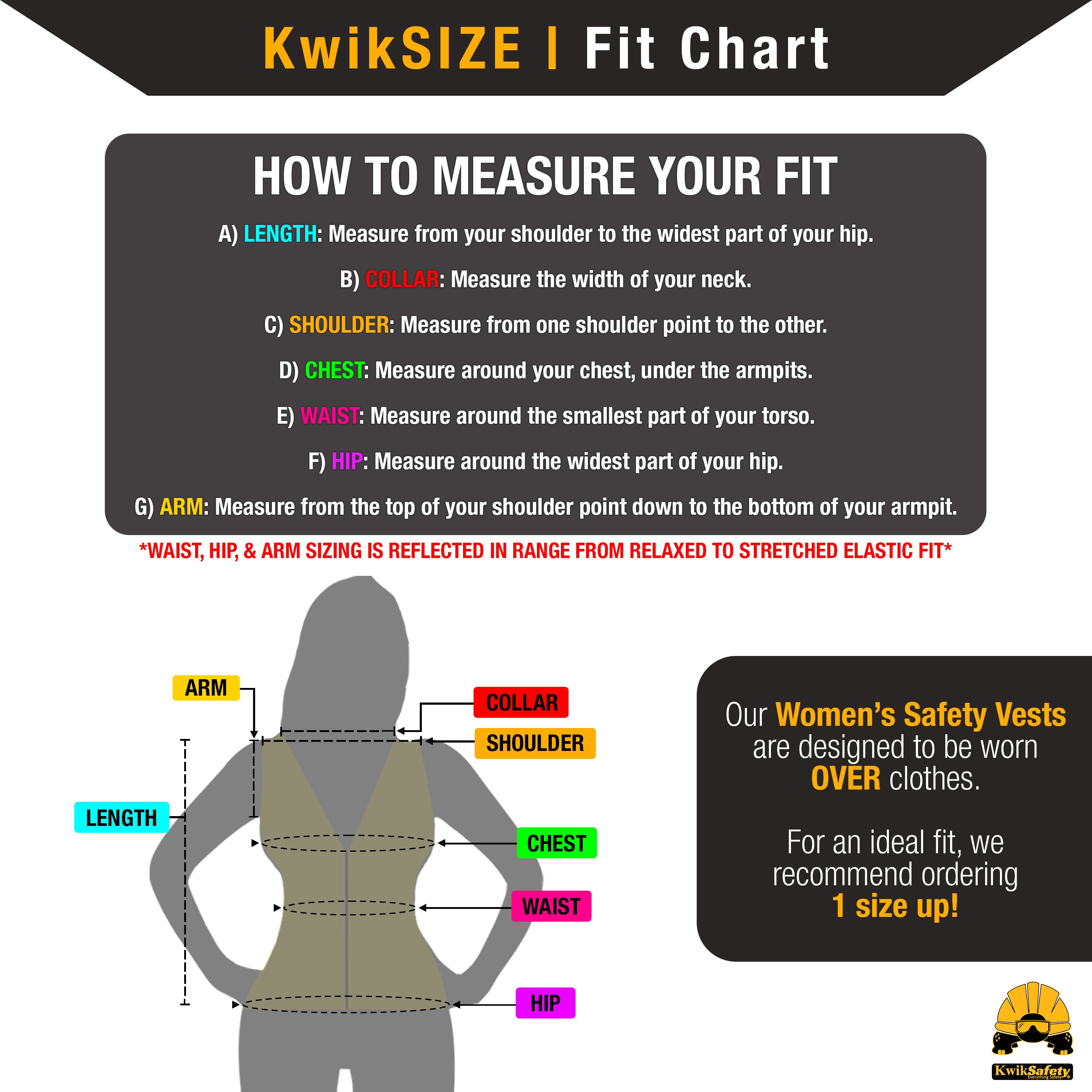 Kwiksafety FIRST LADY Safety Vest for Women (solid Reflective Tape ...