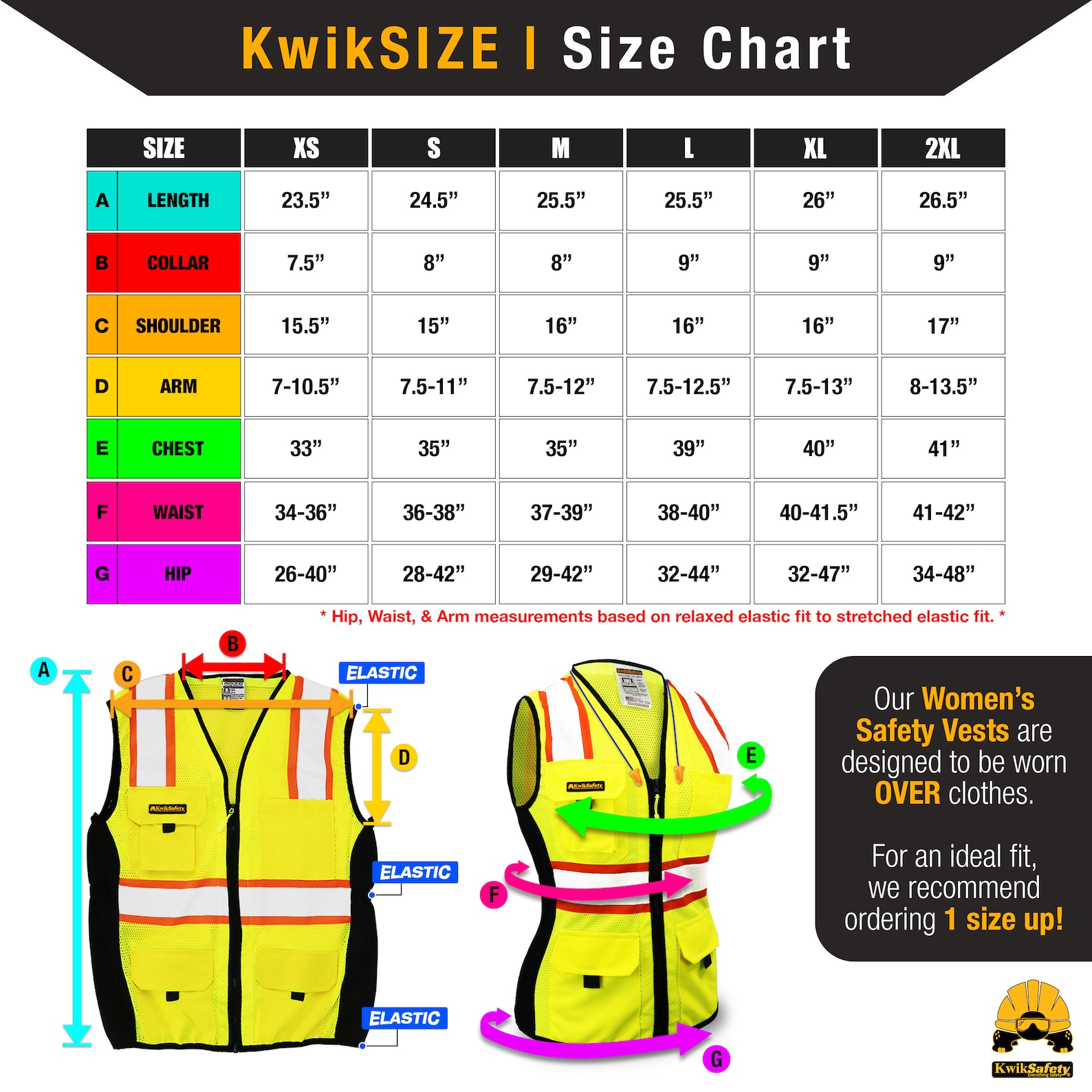Kwiksafety FIRST LADY Safety Vest for Women (solid Reflective Tape ...