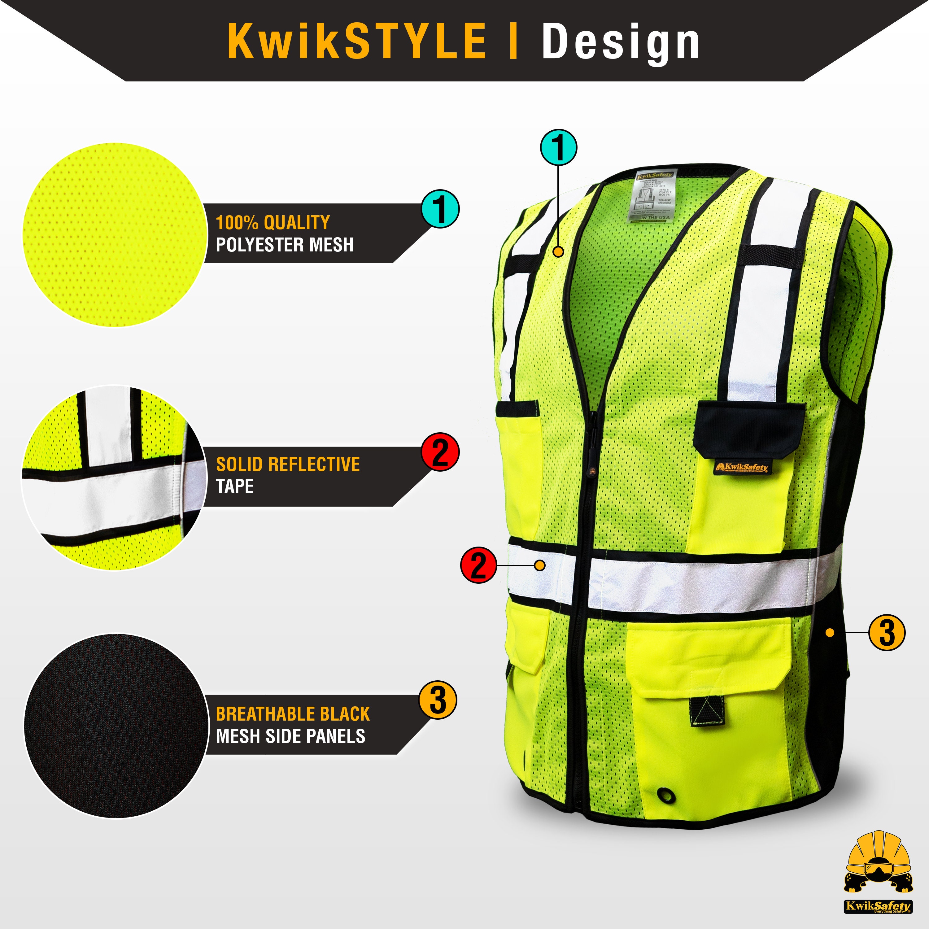 Kwiksafety ROADBOSS ECONOMY Safety Vest (solid Reflective Tape) Class 2 ...