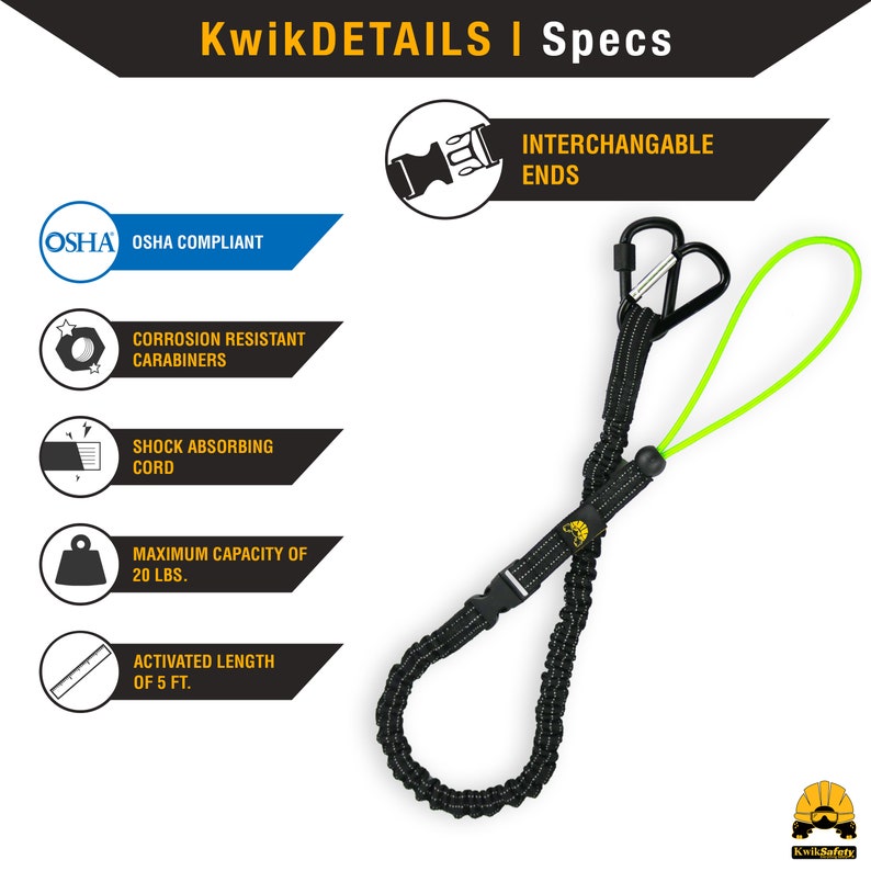 Kwiksafety OCTOPUS Heavy Duty Tool Lanyard W/ Detachable Straps and ...