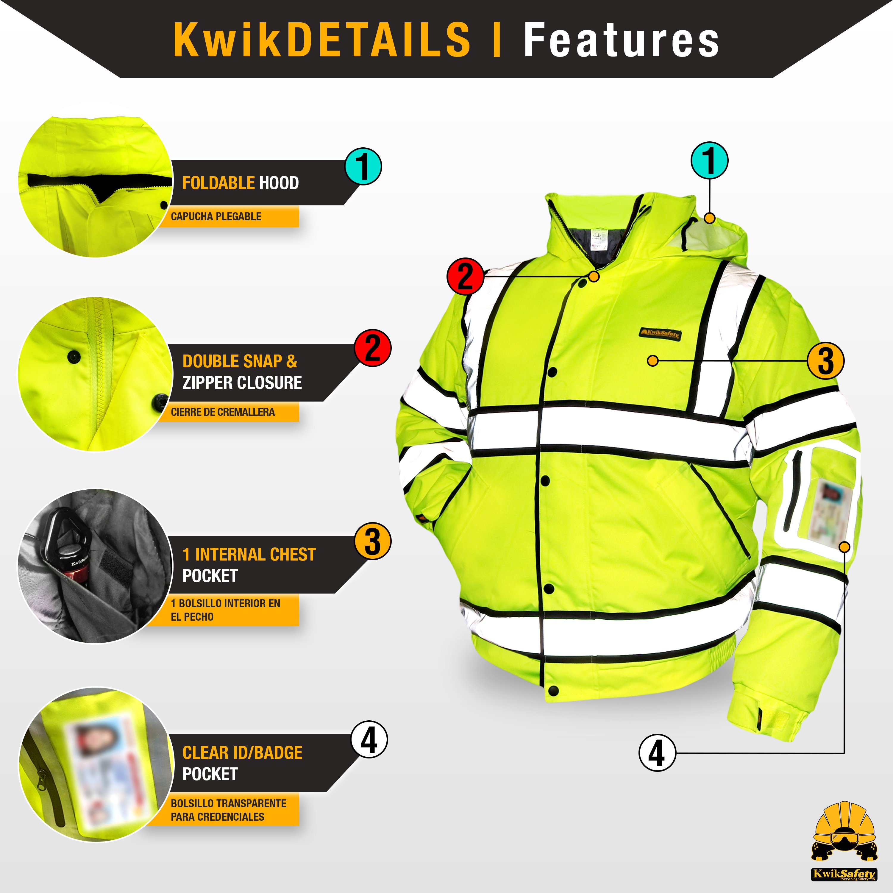 Kwiksafety MARSHAL Safety Jacket (multi-use Rugged) Class 3 Ansi Tested ...