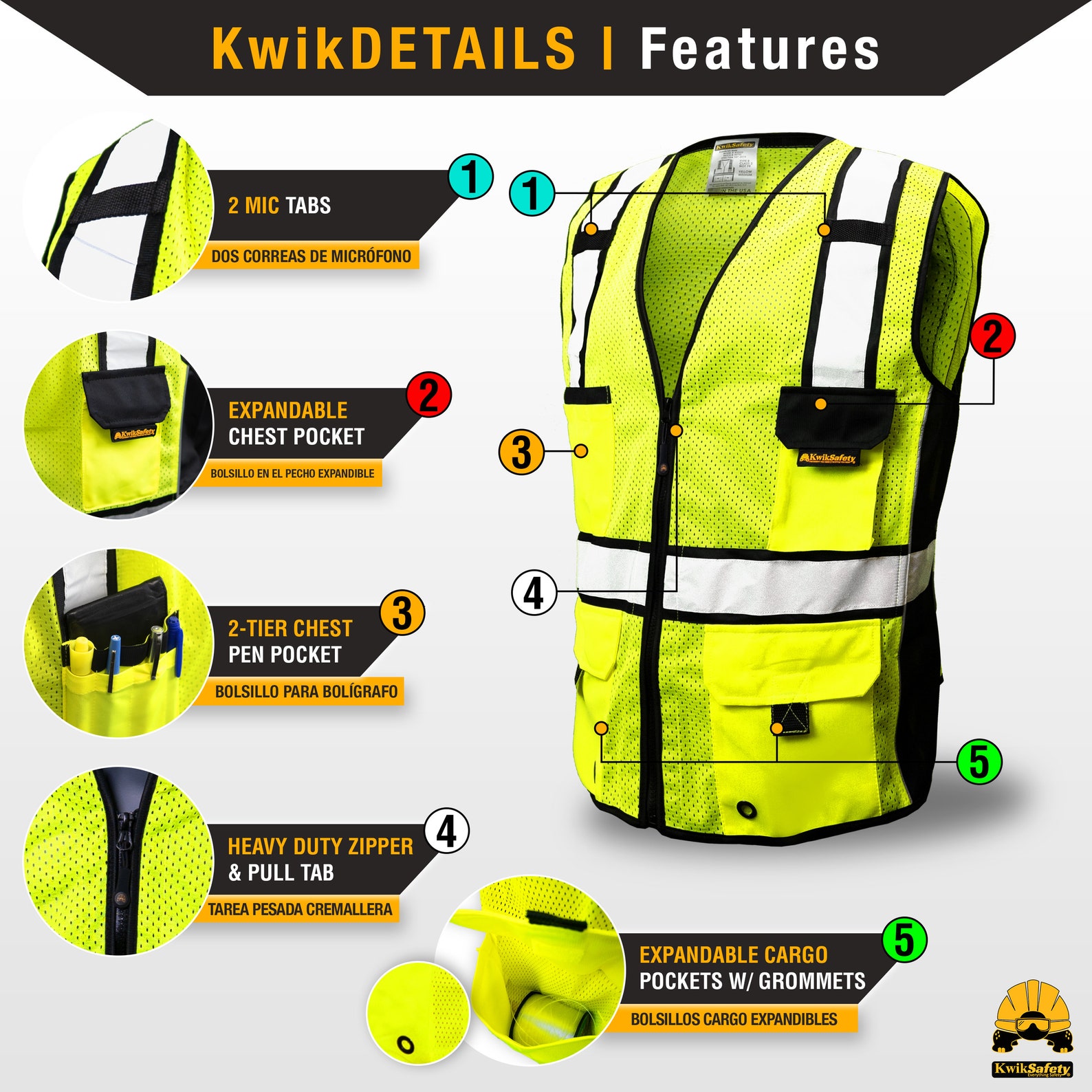 Kwiksafety ROADBOSS ECONOMY Safety Vest (solid Reflective Tape) Class 2 ...