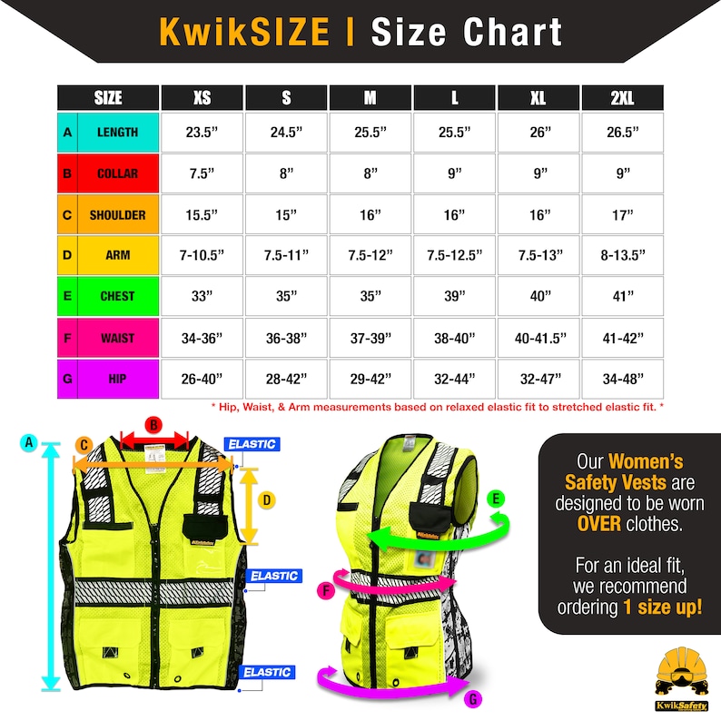Kwiksafety ROADBOSS PREMIUM Safety Vest for Women (truck Tread Tape ...