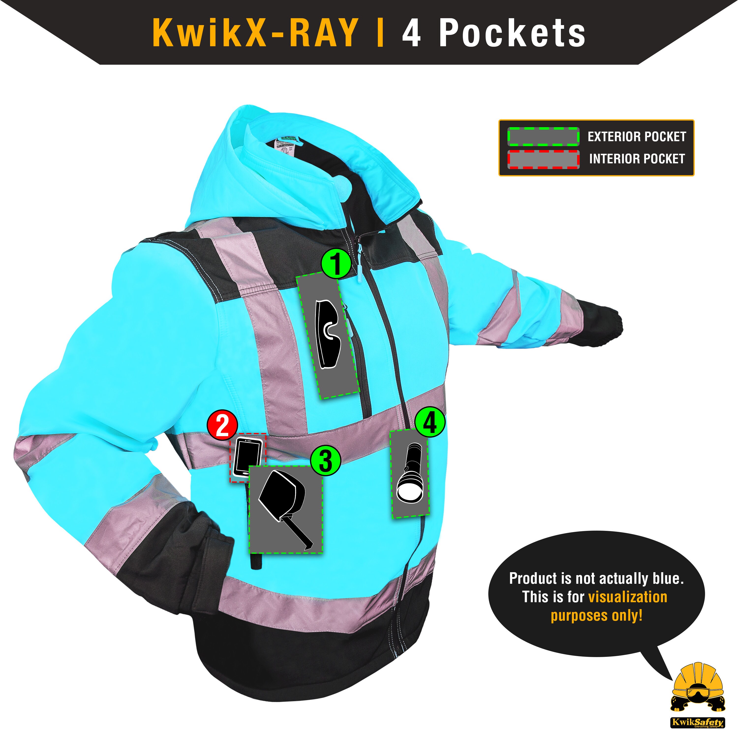 Kwiksafety AGENT Safety Jacket (detachable Hood) Class 3 Ansi Tested ...