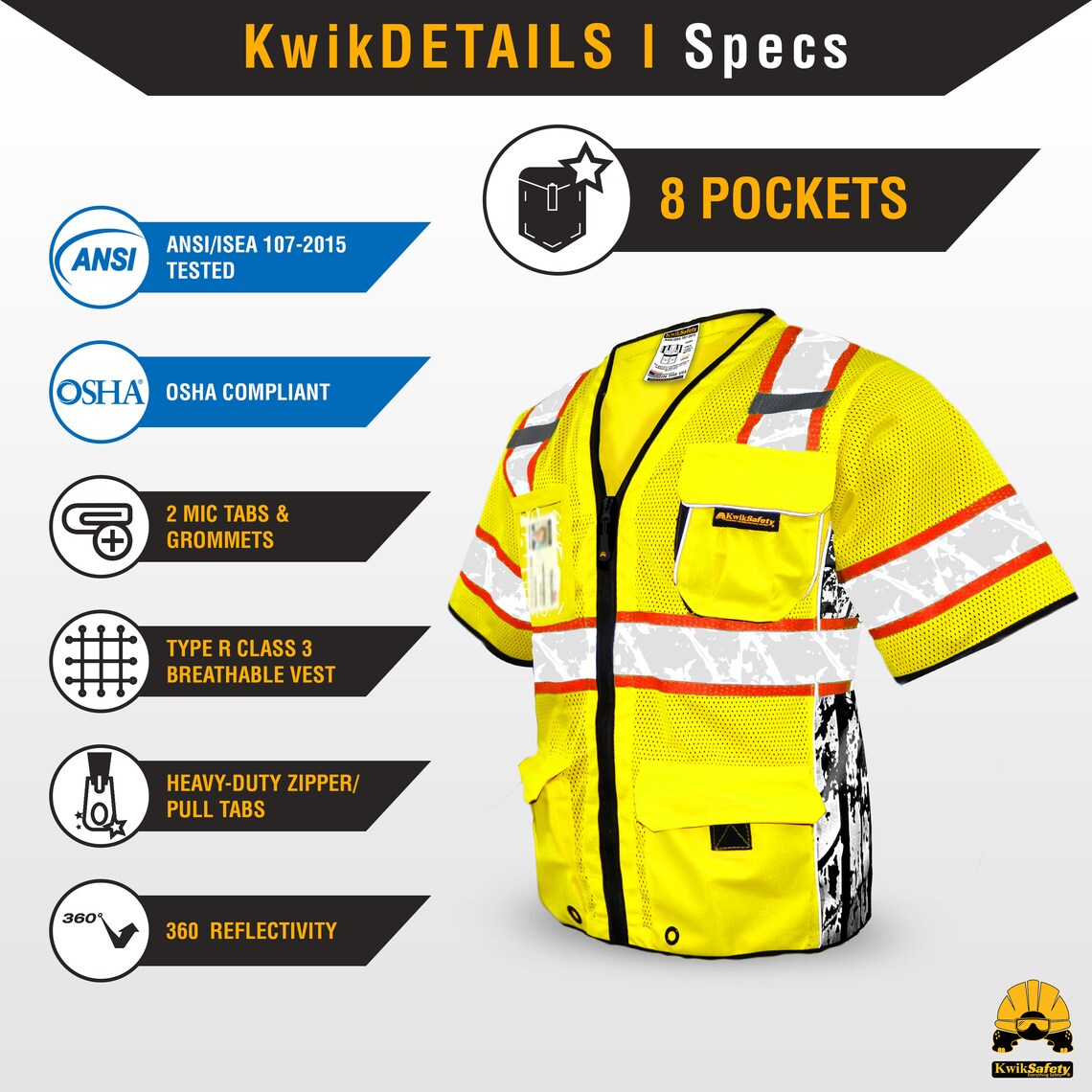 Kwiksafety EXECUTIVE HIGHWAYBOSS Limited Edition Safety Vest (8 POCKETS ...
