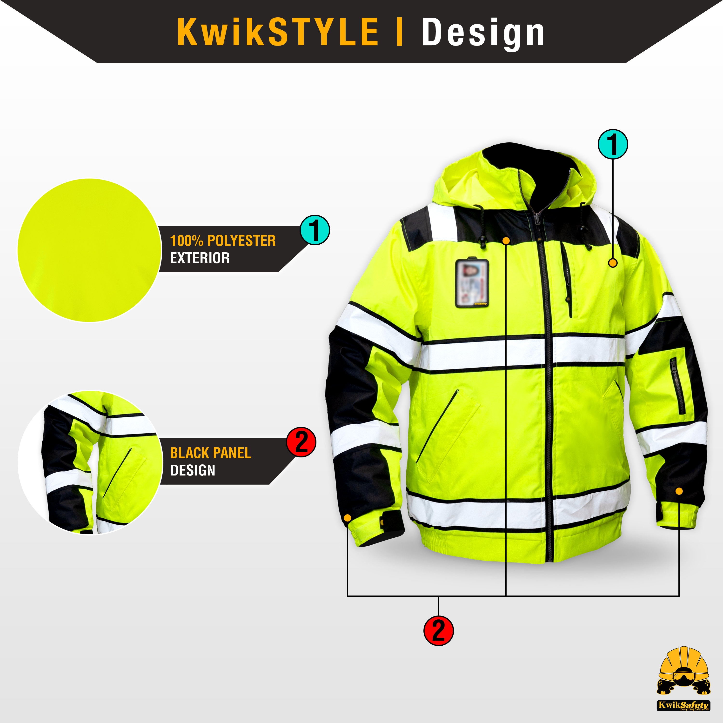 Kwiksafety ENFORCER Safety Jacket detachable ID Pocket Class 3 Ansi ...