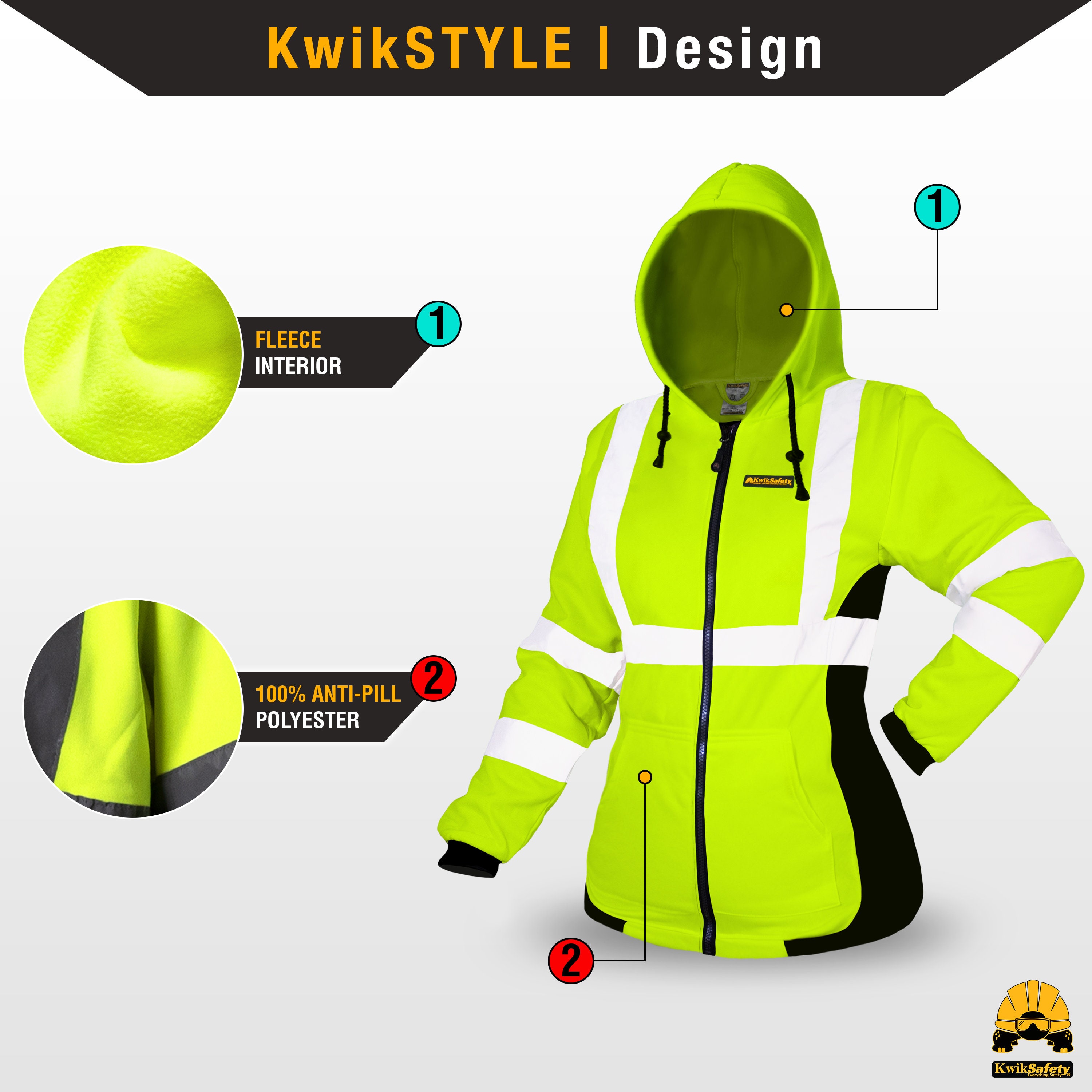 Kwiksafety ROGUE Safety Jacket for Women Class 3 Ansi Osha Reflective ...
