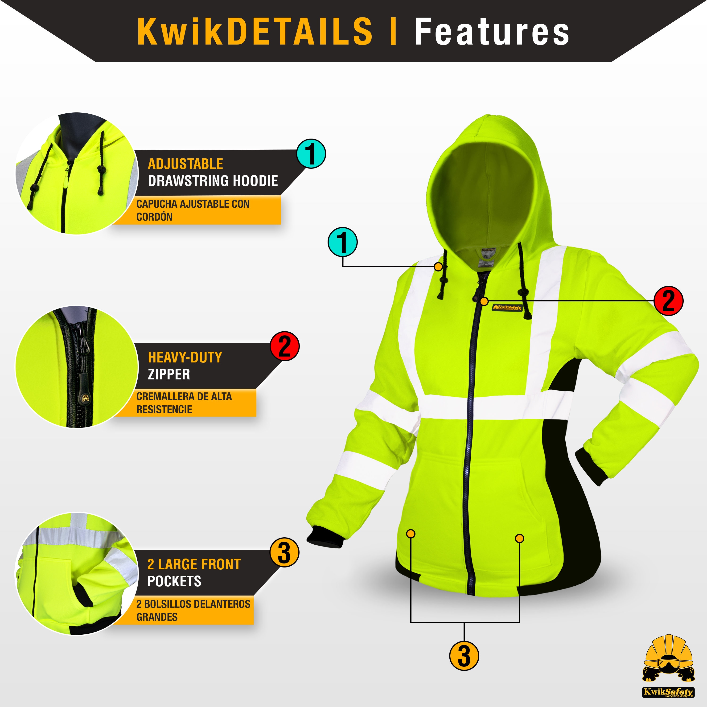 Kwiksafety ROGUE Safety Jacket for Women Class 3 Ansi Osha Reflective ...
