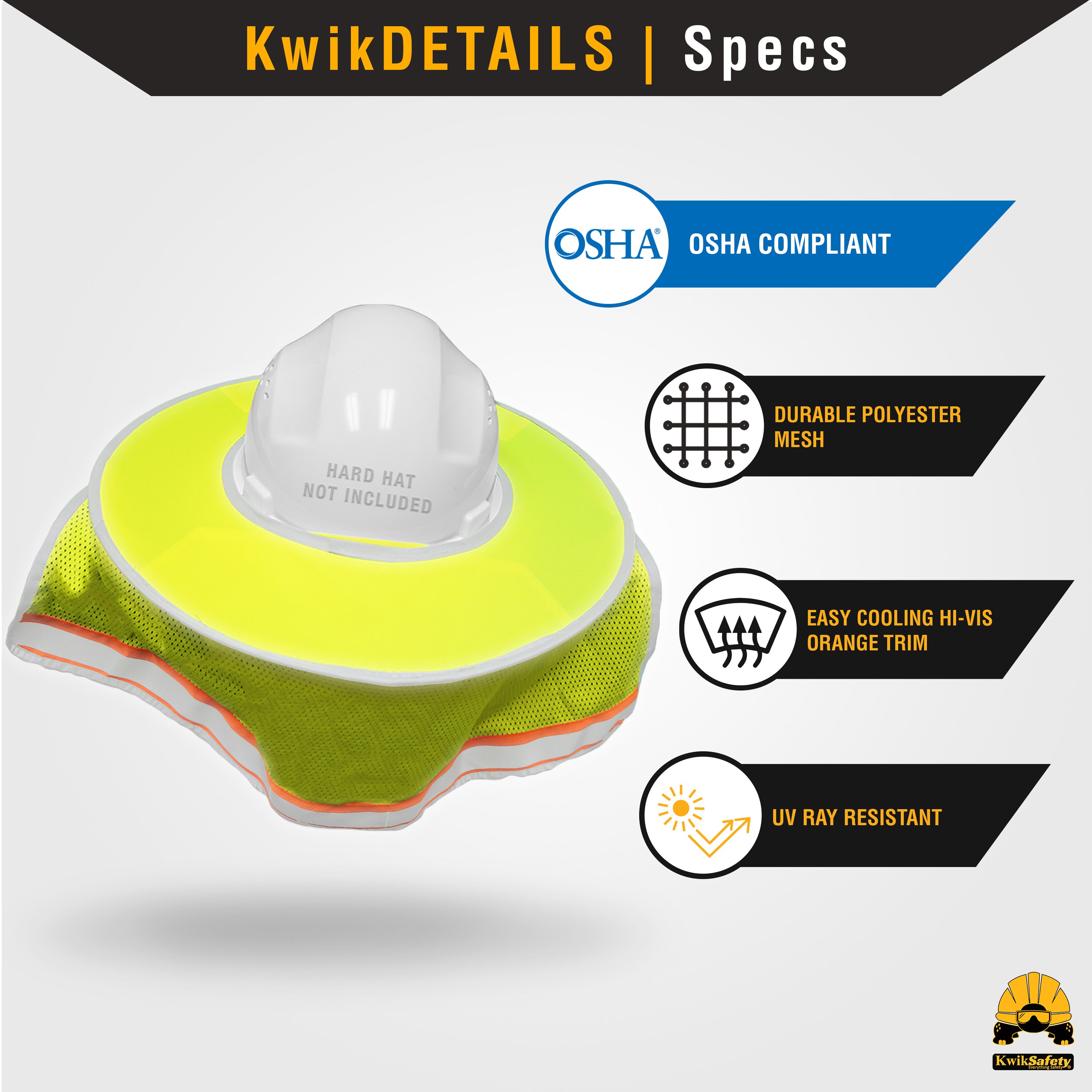 Kwiksafety LORD VADER Hard Hat Sun Shade (cooling Mesh) Ansi Osha ...