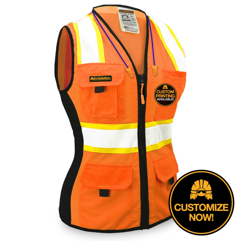 Kwiksafety FIRST LADY Safety Vest for Women (solid Reflective Tape ...