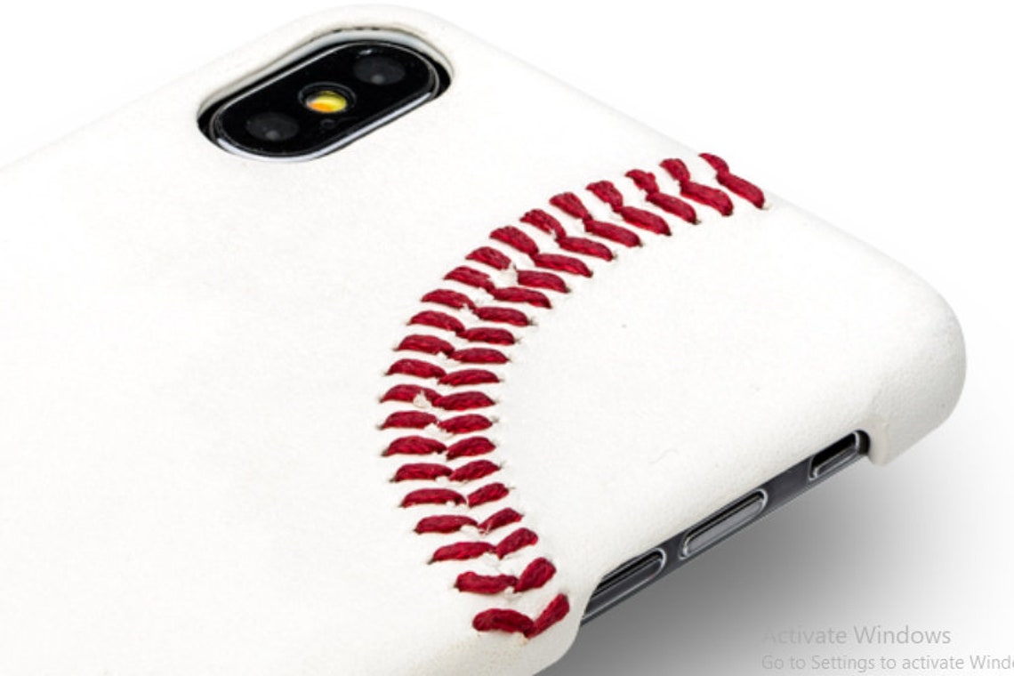 Leather Baseball Iphone Case / Raised Red Hand Stitching / - Etsy