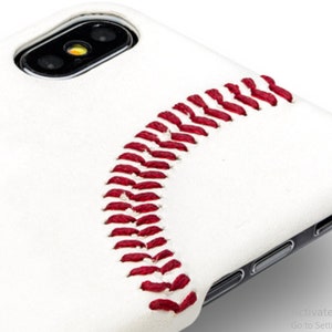 Leather Baseball iPhone Case / Raised Red Hand Stitching / Gift for ...