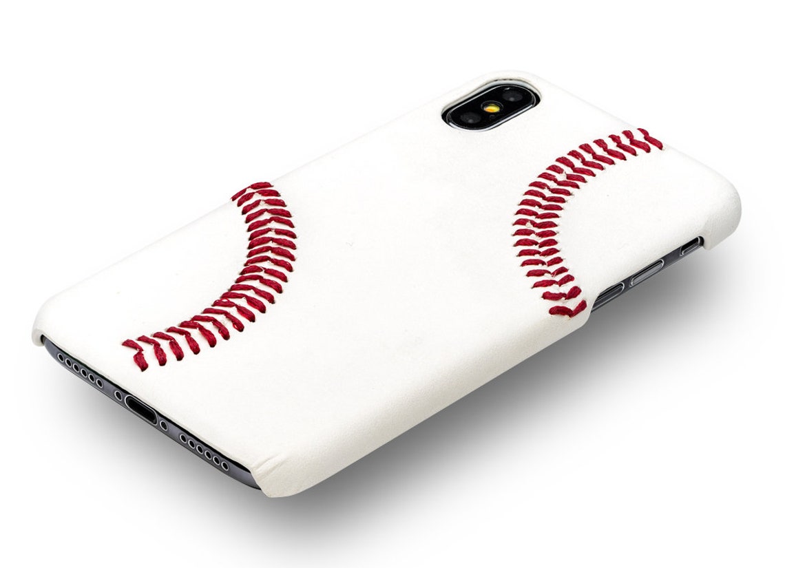 Leather Baseball Iphone Case / Raised Red Hand Stitching / - Etsy
