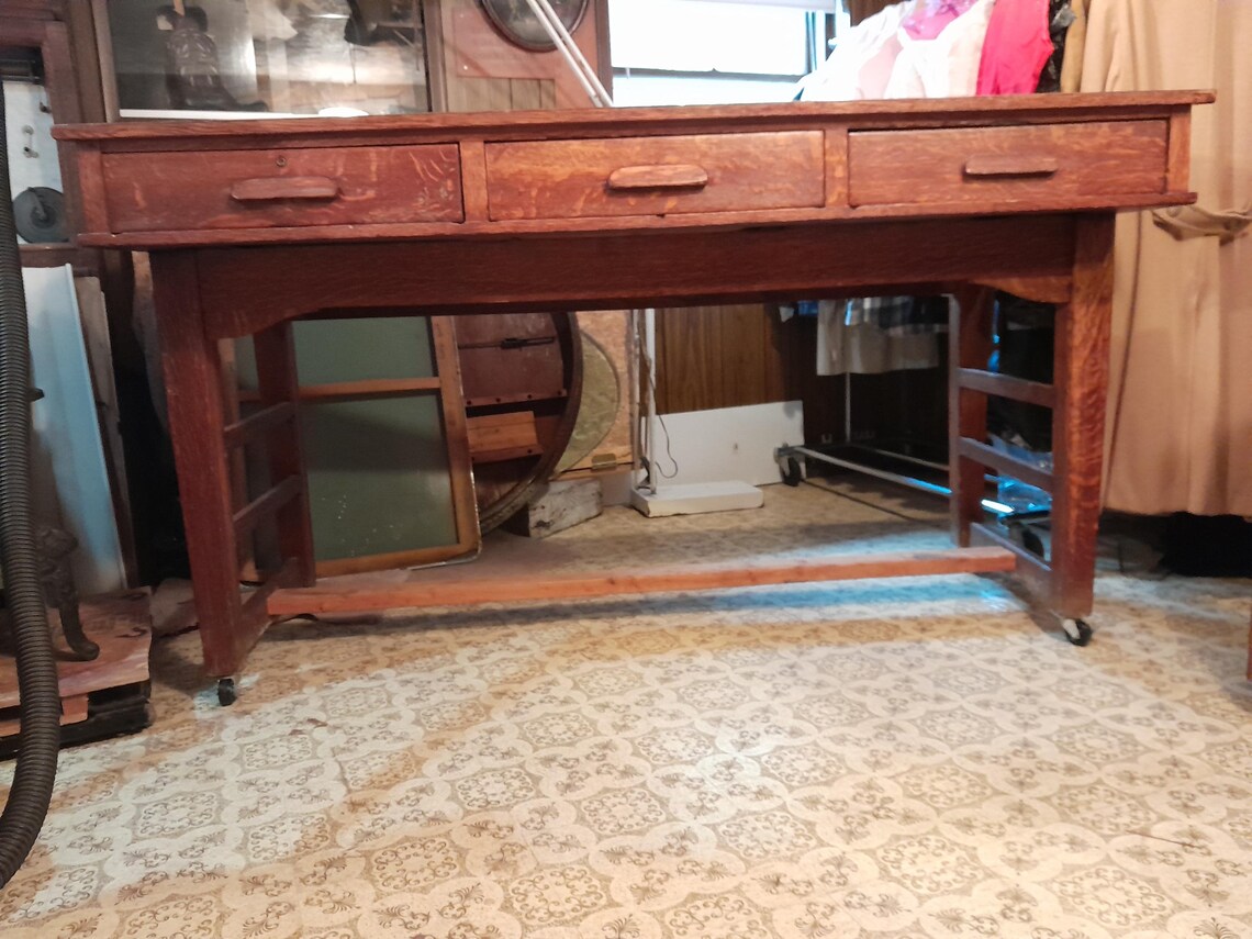 19th Century Desk With Solid Wood Trough Out - Etsy
