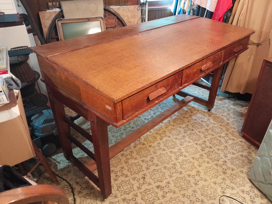 19th Century Desk With Solid Wood Trough Out - Etsy