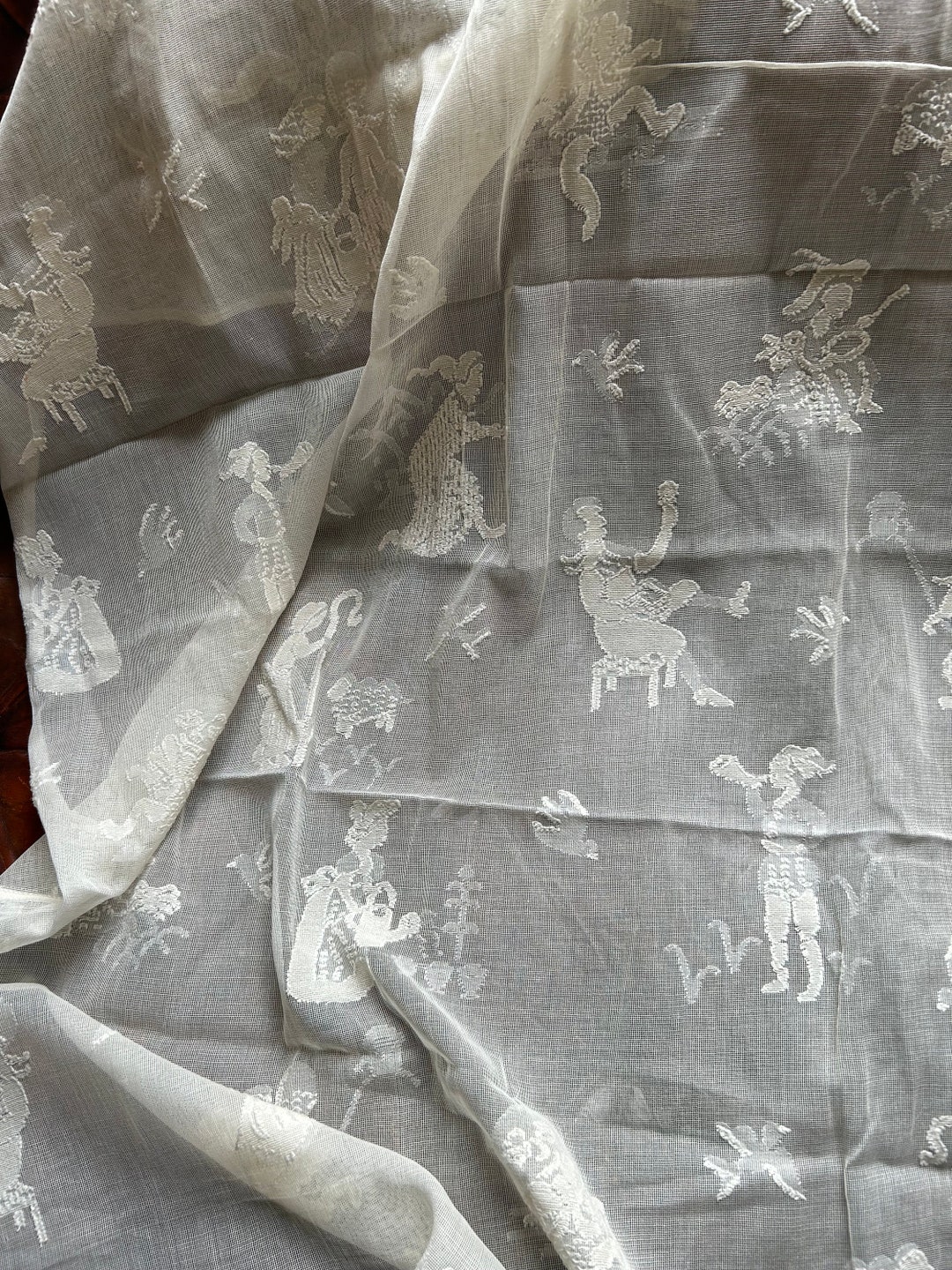 Scottish Madras Lace Curtain: Nursery Rhymes Cotton Fabric, 48" Wide - Etsy