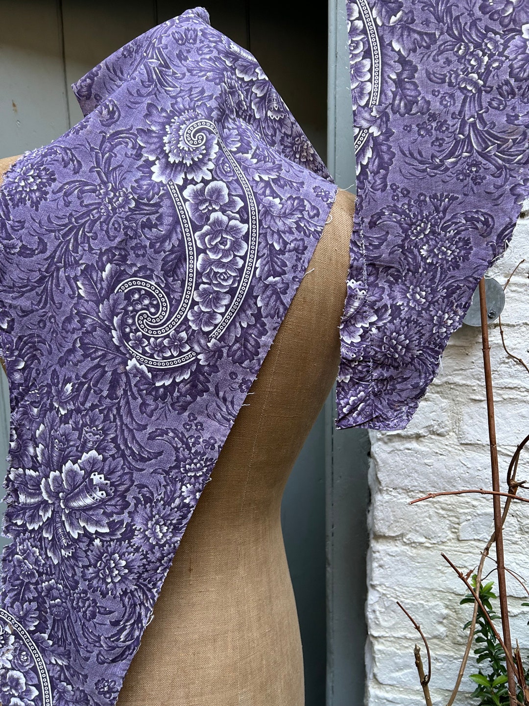 Antique C1800 French Mauve Toile De Jouy Period Cotton Panels X 2 for ...