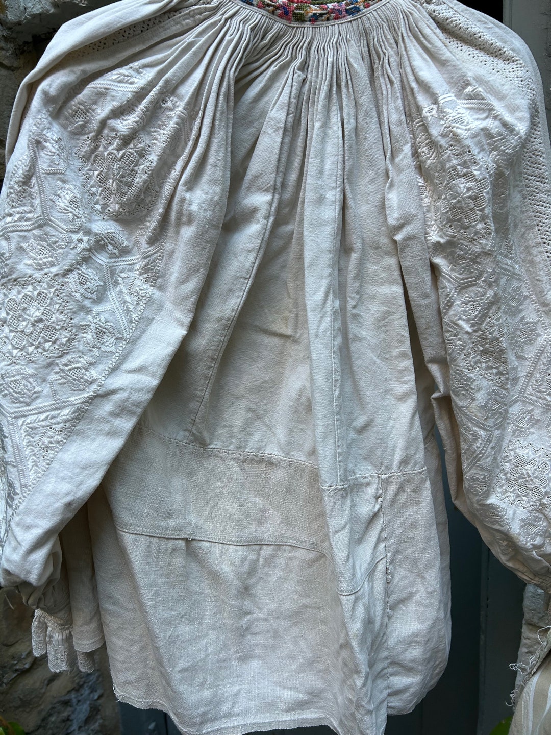 Stunning Antique Naive C1920s Peasant Hungarian Folk Art Chemise Smock ...