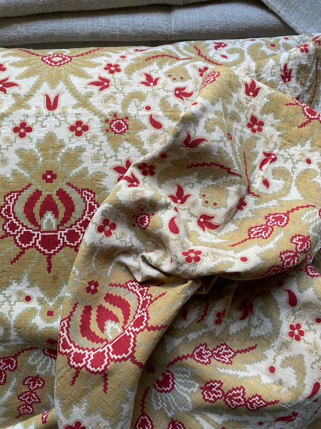 Beautiful Antique French Floral Toile C19th Cotton Panel - Etsy