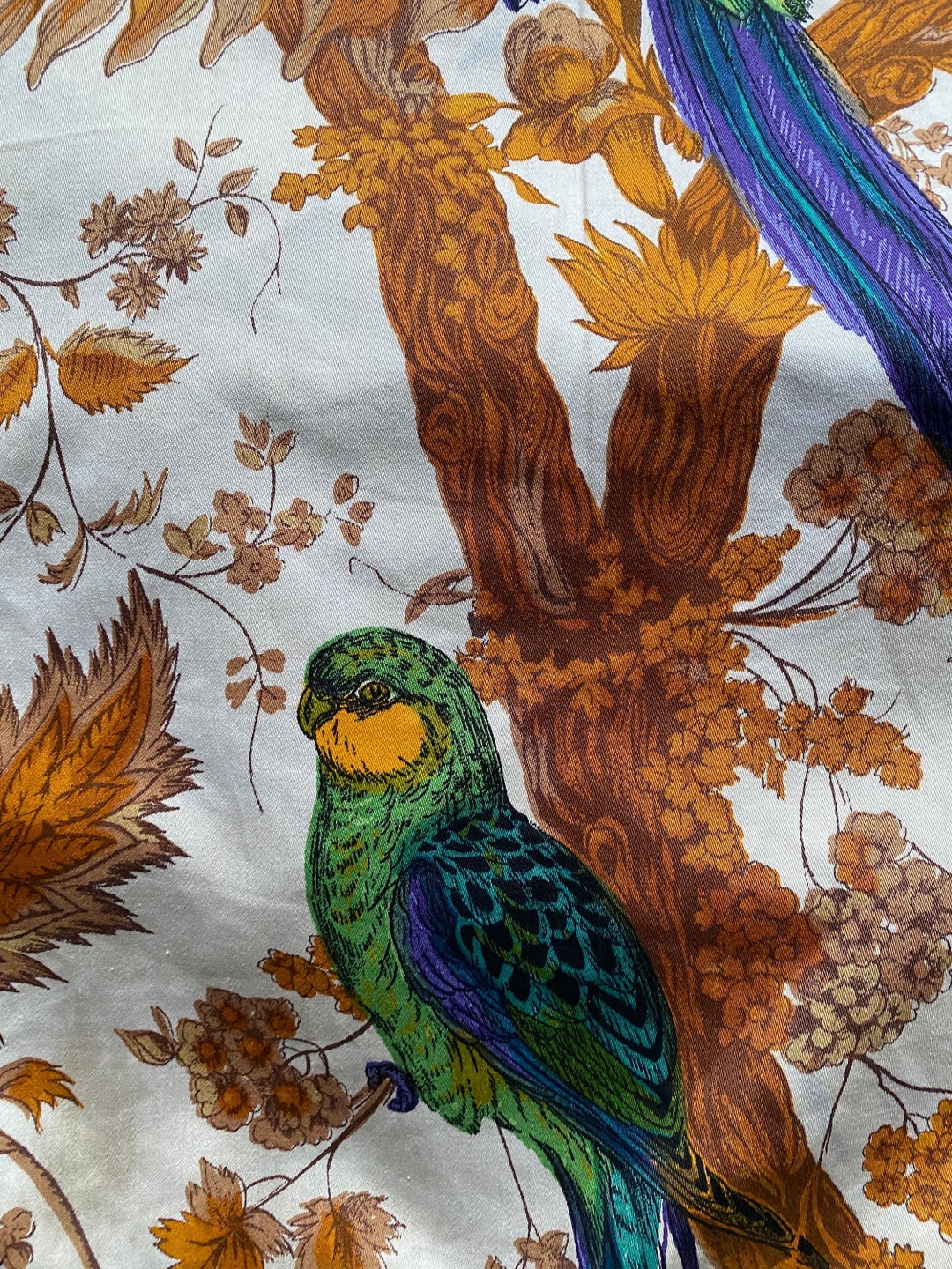 Bahia Beautiful Vintage French Exotic Birds Design a Cotton New Old ...