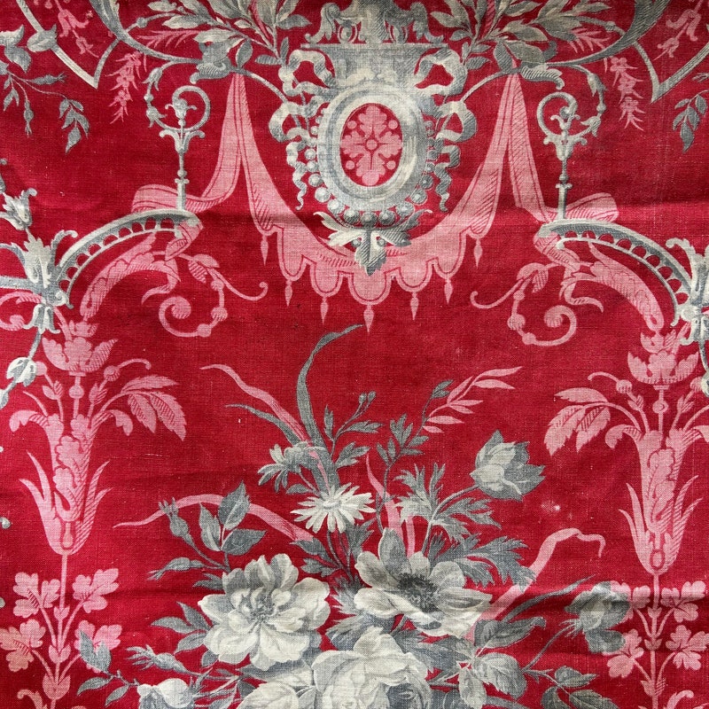 Red Toile Fabric - Etsy