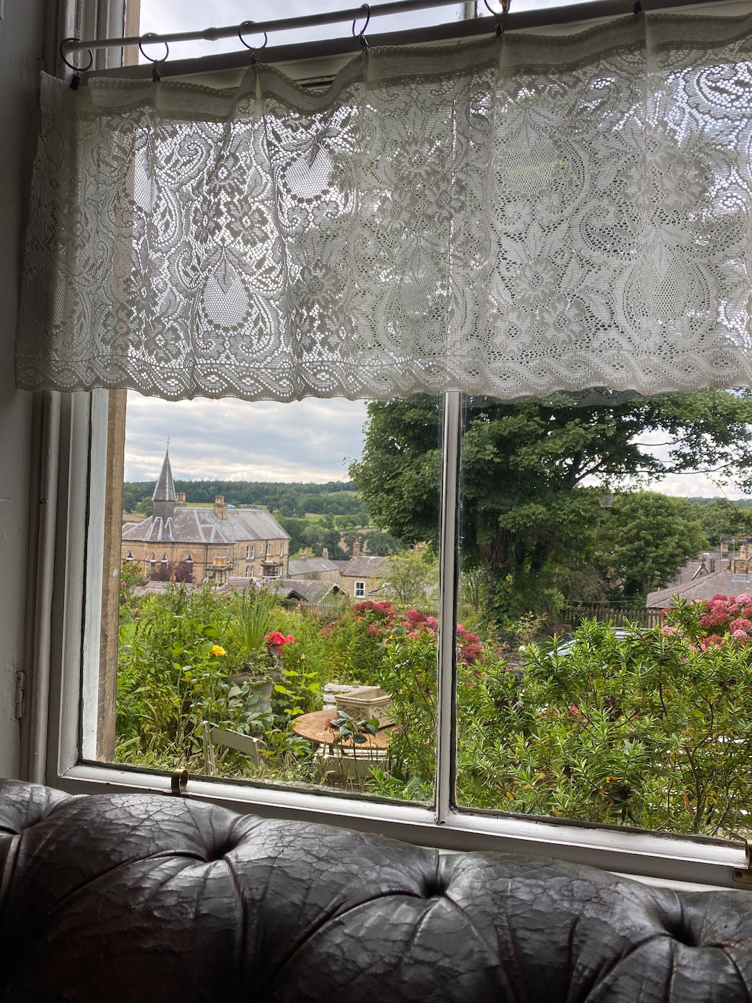 Vintage NOS Scottish Cotton Nottingham Lace Valance Cafe Curtain per ...