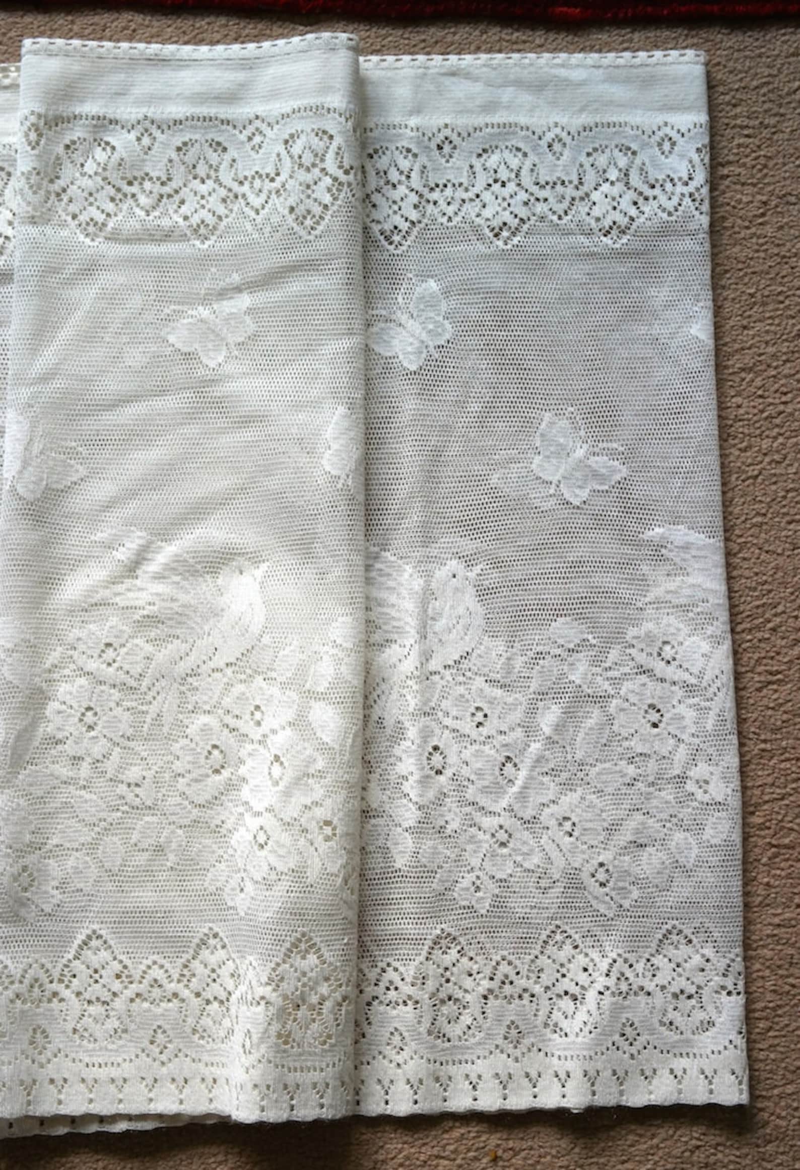 Secret Garden Cottage COTTON VALANCE Pure White 18 Drop - Etsy UK