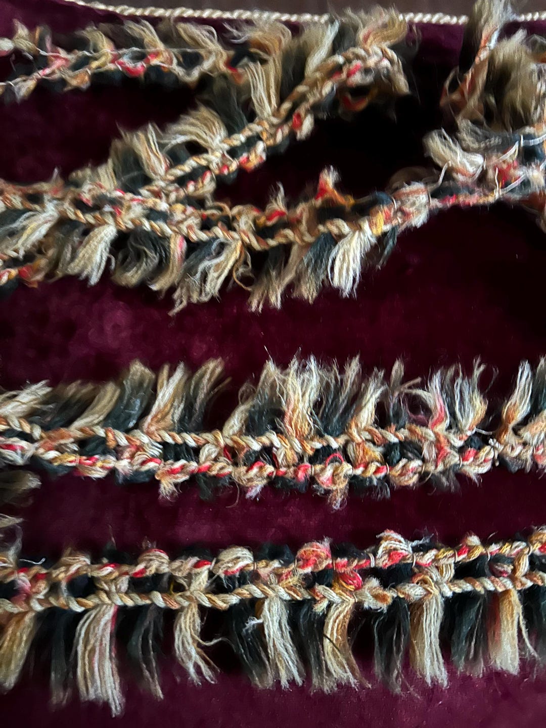 Antique C1900 Napoleon 111 French Wool Fringing Braid Trim Passmentarie ...