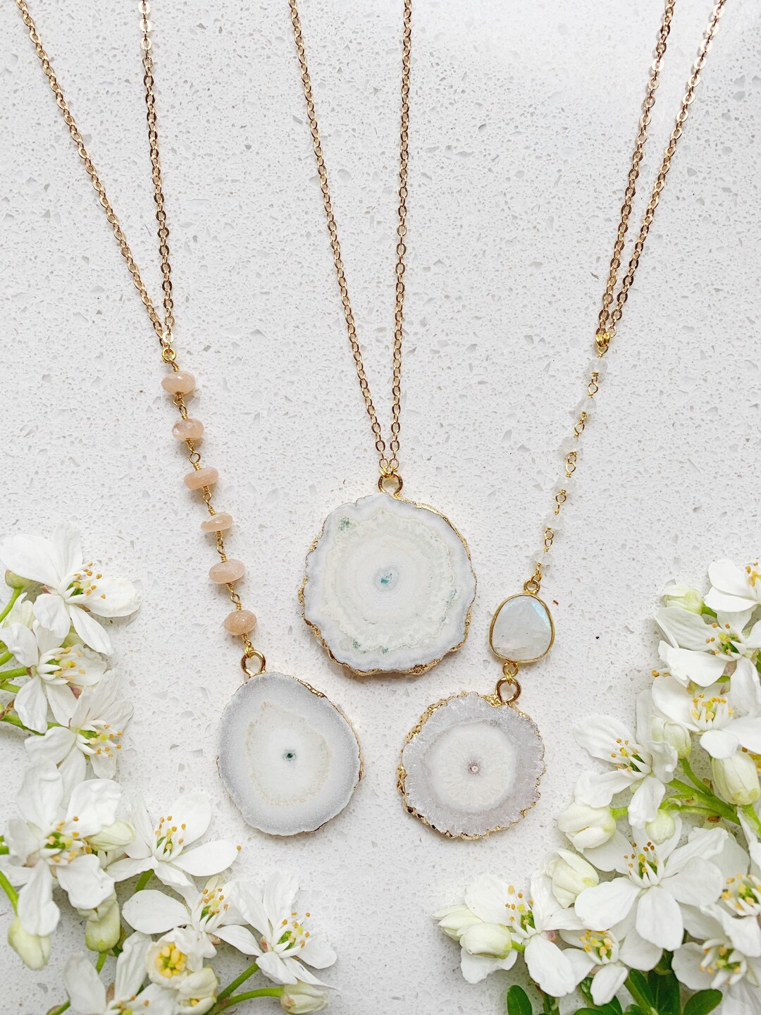 14k Gold Filled Solar Quartz Crystal Necklace, Natural Gemstone ...