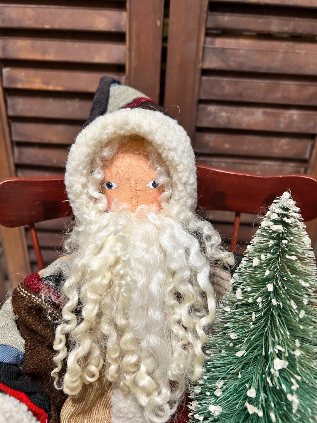 Primitive Folk Art Sitting Santa Vintage Quilt - Etsy