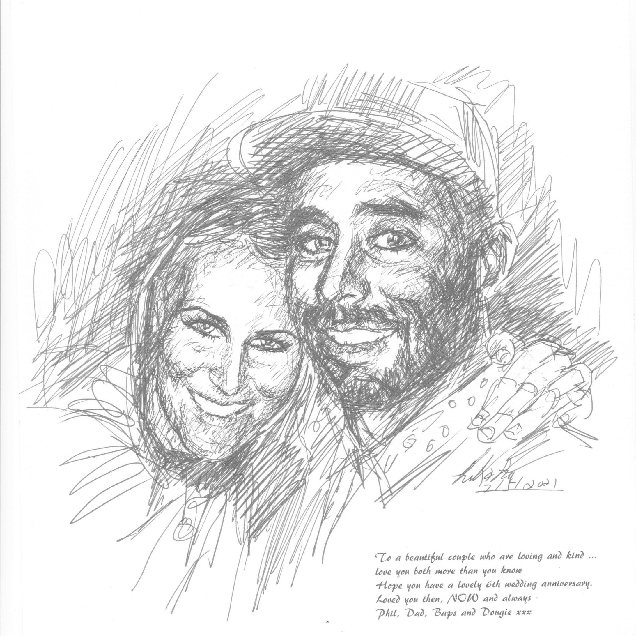 Couple's Drawing, Couple Portrait, Custom Sketch, Custom Drawing ...