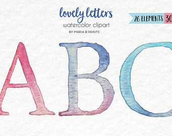 Alphabet Clipart Watercolor Tool Clipart Name Letters | Etsy