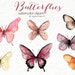Watercolor Clip Art Butterflies, Butterfly, Flutter, Insect, Nature ...