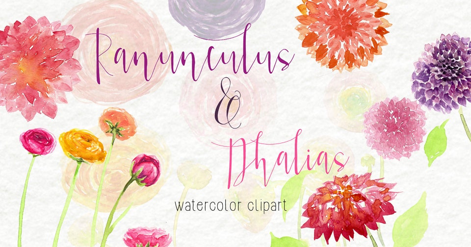 Watercolor Clip Art Flowers Personal Use Instant Download - Etsy