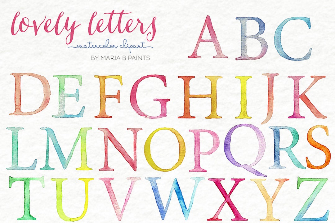 Watercolor Clip Art - Alphabet-personal Use-instant Download-letters ...