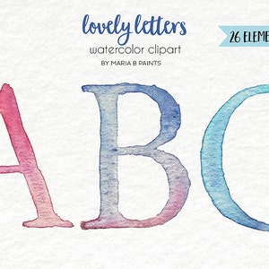 Watercolor Clip Art - Alphabet-personal Use-instant Download-letters ...