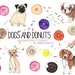 Dog Clip Art Donut Clipart Watercolor Dogs Clipart Beagle - Etsy