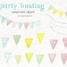 Hand Painted Watercolor Clip Art - Bunting, Party, Decorations, Fun ...